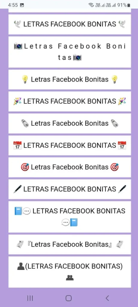 Letras Bonitas Para Facebook - Texto Elegante Para Copiar Y Pegar